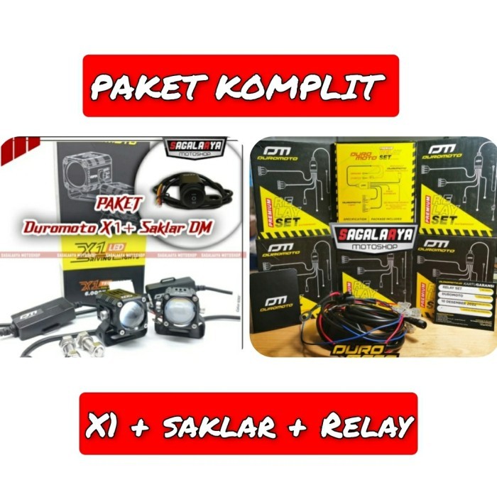 Jual PAKET LAMPU DUROMOTO X1 + Saklar + Relay SET original DM Garansi ...