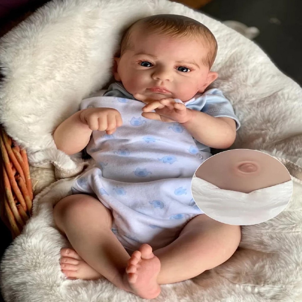 Jual attyi 47cm cameron full body vinyl reborn boy doll with painted ...