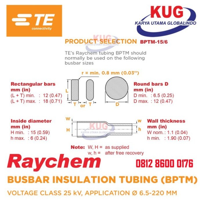 Jual Heat Shrink Raychem Bptm 15/6. Raychem Busbar Insulation Tubing 24 ...