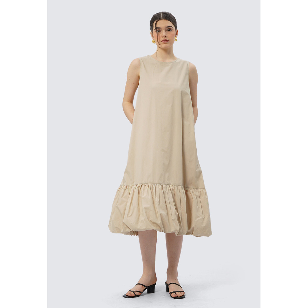 Jual Et Cetera Sleeveless Balloon Midi Dress KHAKI | Shopee Indonesia