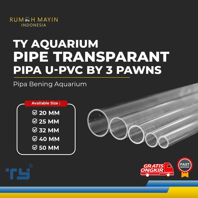 Jual TY Aquarium Pipe Transparent Pipa Pipe Acrylic by 3 Pawns - Pipa Bening Akrilik Aquarium ...