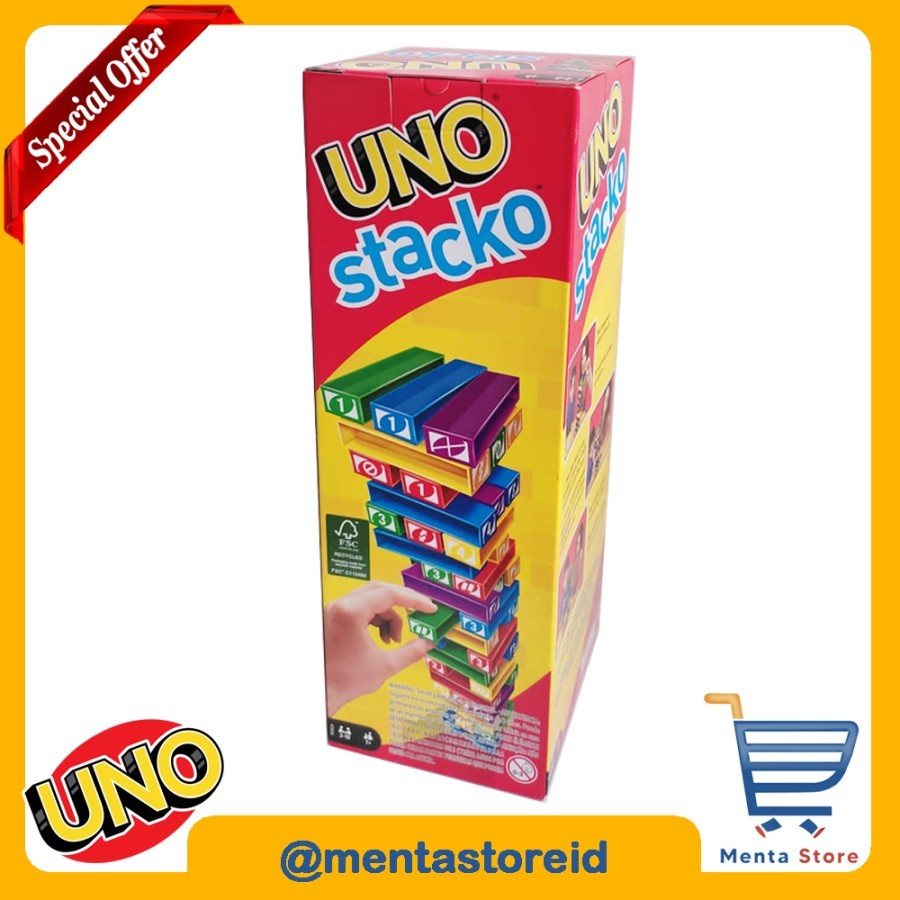 Jual UNO Stacko Original Mattel Mainan Family Toys Stacking Fun Games ...