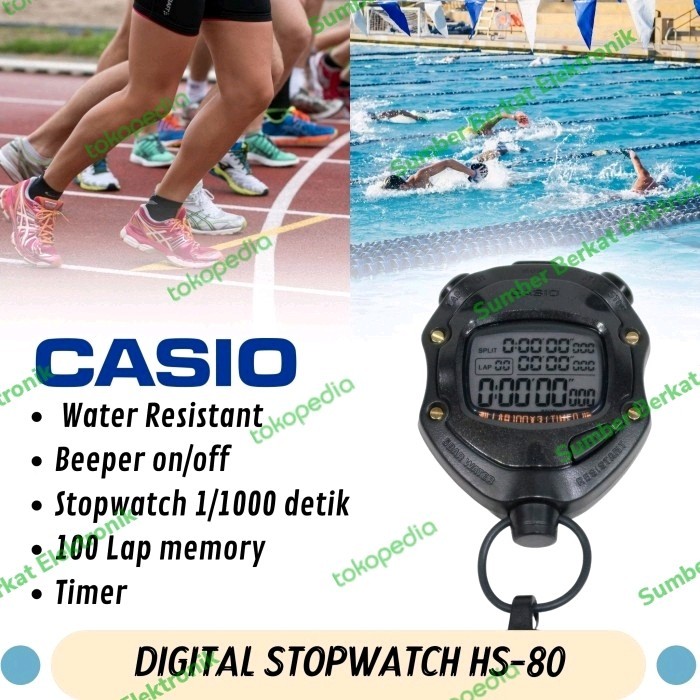 Jual Casio Stopwatch HS-80TW Alat Ukur Waktu HS-80TW Hitam Original | Shopee Indonesia
