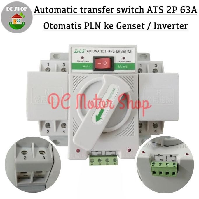 Jual Automatic transfer switch ATS 2P 63A Otomatis PLN ke Genset / Inverter - ASLI | Shopee ...
