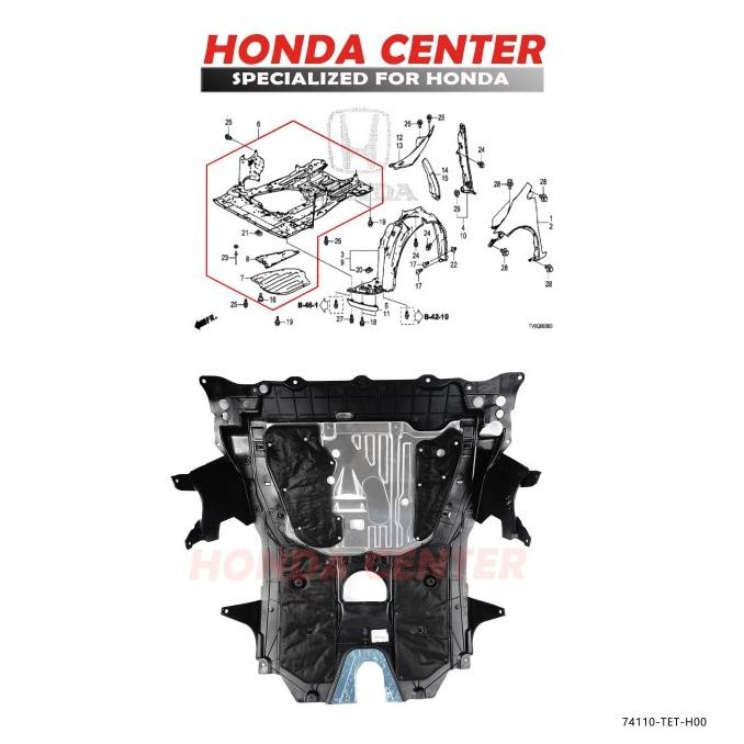Jual Cover under plastik splash engine pelindung dek bawah mesin civic turbo 2016 2017 2018 2019 ...