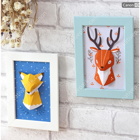 Jual Mini Wall Sculpture Rusa & Srigala (2pcs) Diorama papercraft ...