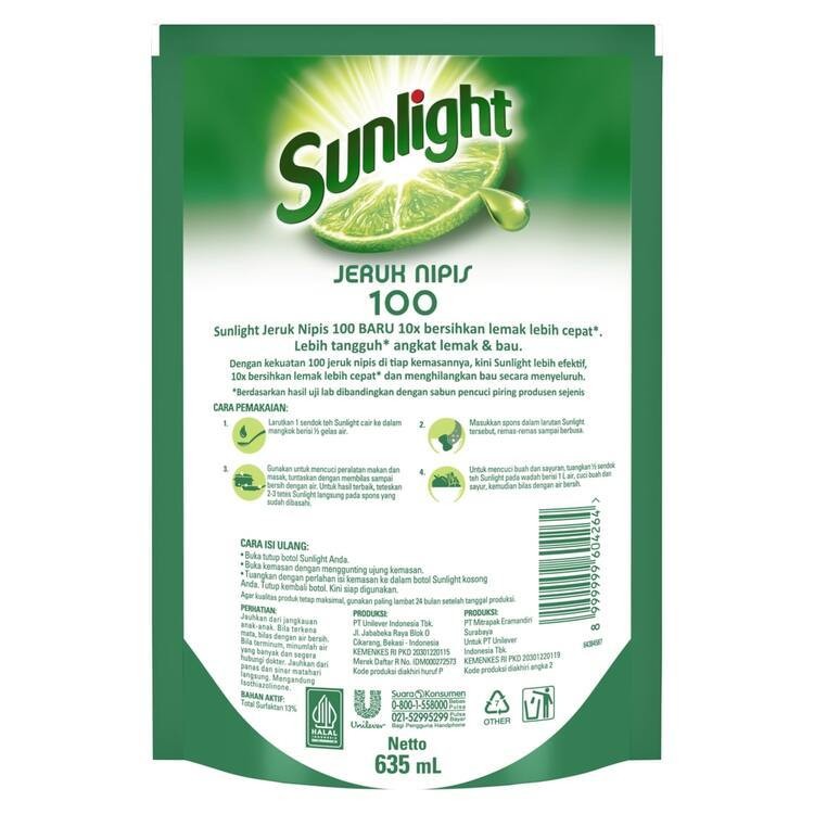 Jual Sunlight Sabun Cuci Piring Jeruk Nipis 635ml x 3 pcs | Shopee Indonesia