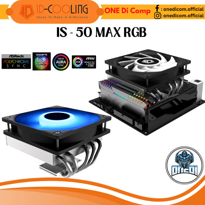 Jual ID-COOLING FAN PROC IS-50 Max RGB ( AMD AM4/Intel LGA1200/1151/ ...