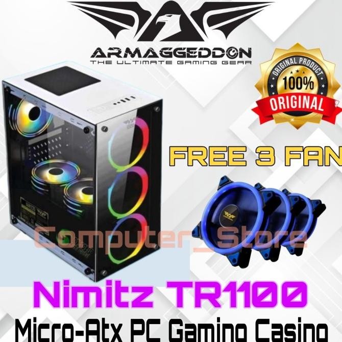 Jual NIMITZ TR1100 WITH 3 FAN RING BLUE CASING PC GAMING ARMAGGEDDON NO ...