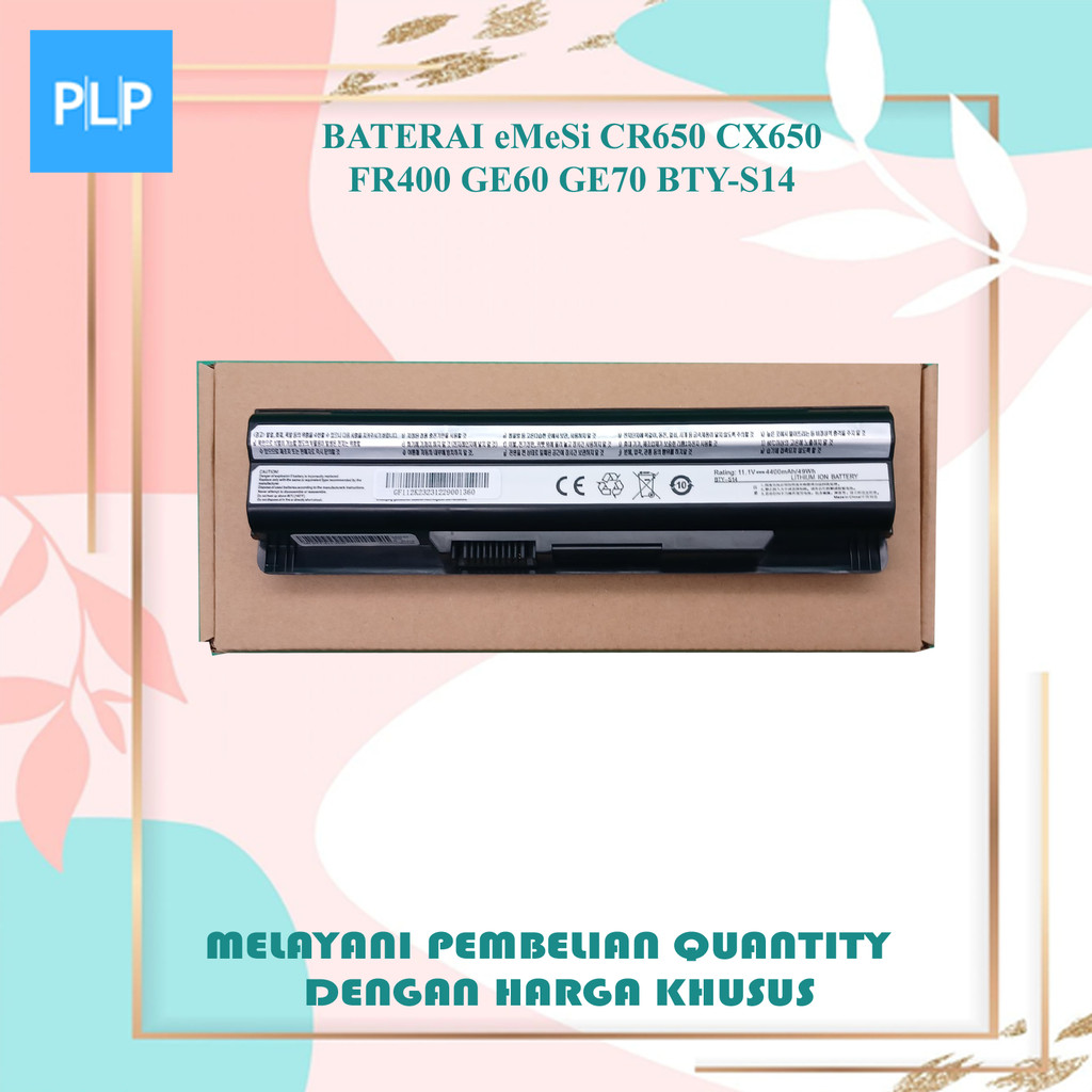 Jual Baterai eMeSi cr650 cx650 fr400 ge60 ge70 BTY-S14 | Shopee Indonesia