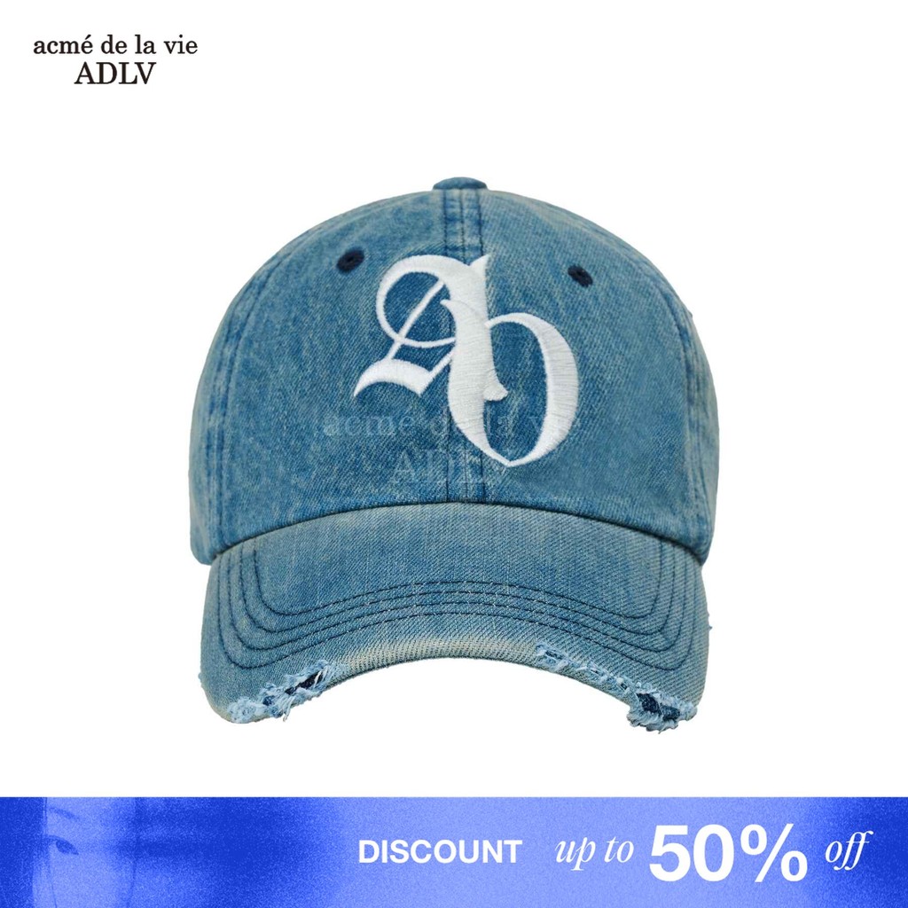 Jual [ADLV] New Symbol Logo Damage Denim Ball Cap Blue - Topi Standard ...