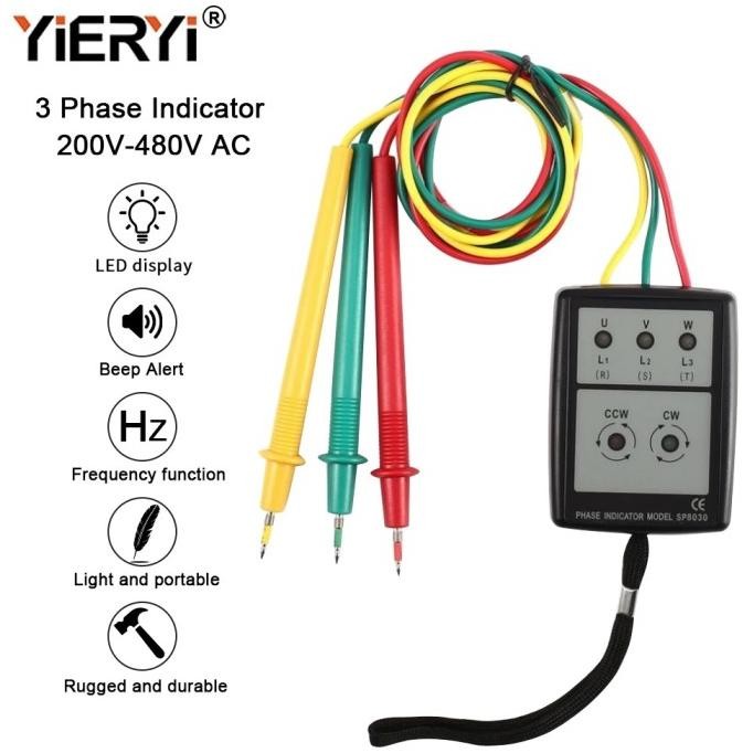 Jual SP8030 Three 3 Phase Rotation Indicator Meter 200V - 600V AC ...
