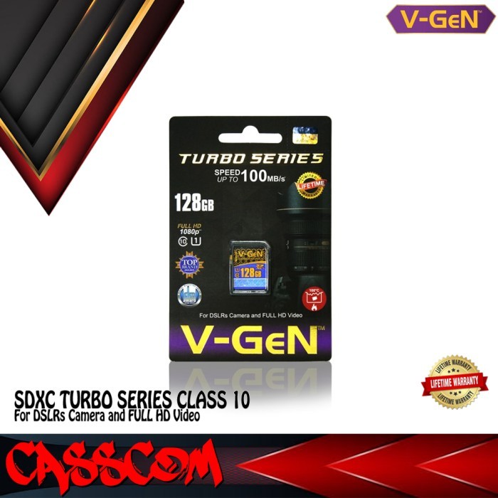 Jual SDXC V-GeN 128GB Turbo Class 10 100MB/S (SD Card VGEN Memory ...