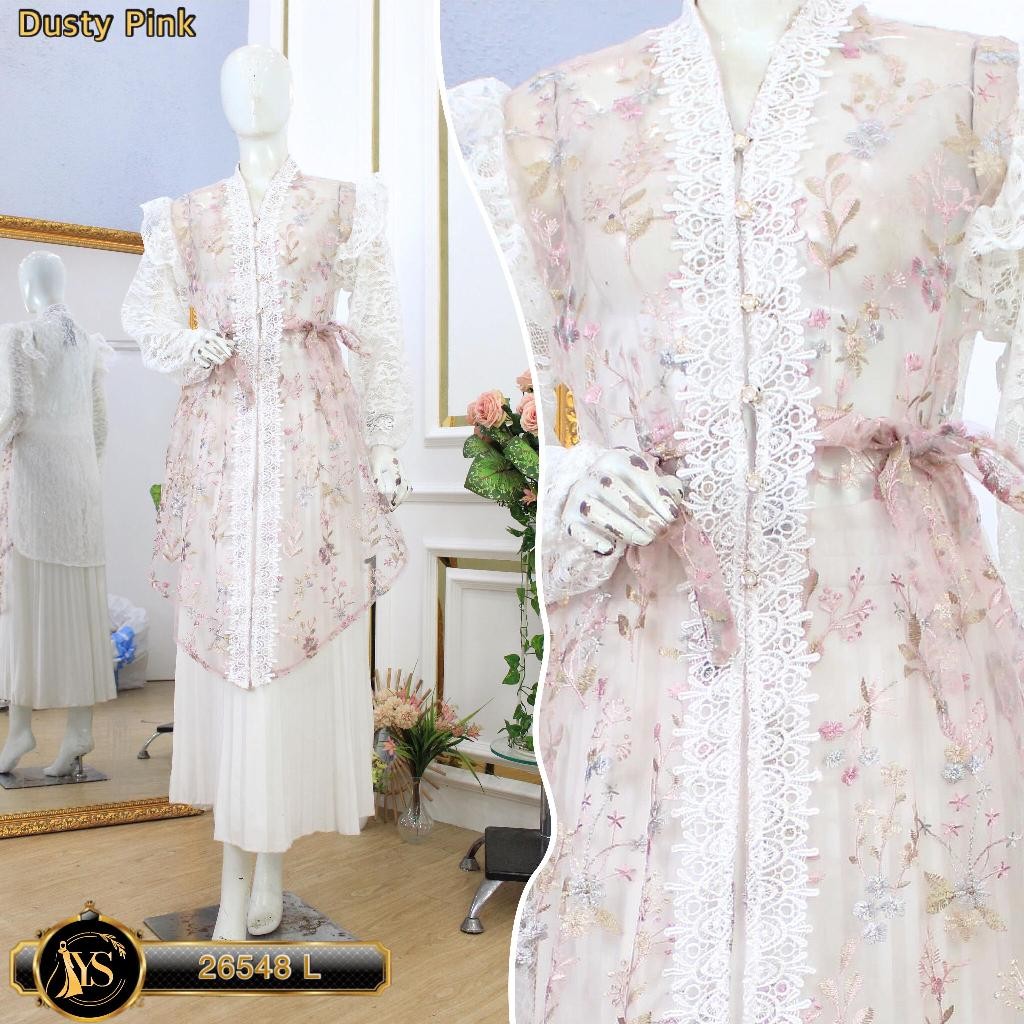 Jual Outer Fashion Brokat YESAYA Outer Brukat Full Bordir Outfit ...