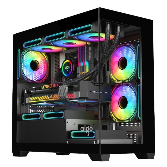Jual HARGA DISC - AIGO DARKFLASH C218M M-ATX PC Case Panoramic M-ATX ...