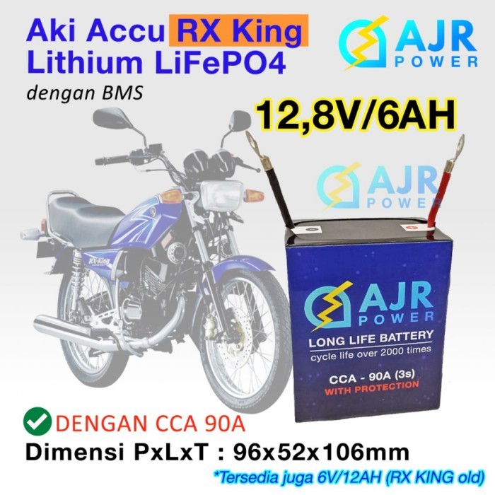 Jual Accu Aki Lithium LiFePo4 RX KING NSR150 12V 6AH dgn BMS CCA 95A ...