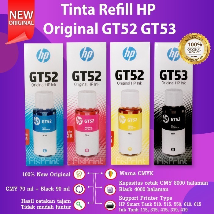 Jual SATU SET Tinta Original HP Smart Tank 500 515 615 670 720 750 790 ...