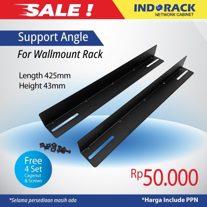 Jual SUPPORT ANGLE INDORACK FOR WALLMOUNT RACK SIKU L RACK SERVER ...
