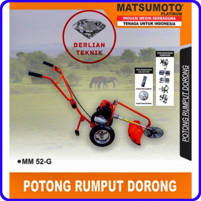 Jual LAWN MOWER MESIN POTONG RUMPUT SORONG DORONG MATSUMOTO MM 52 G ...