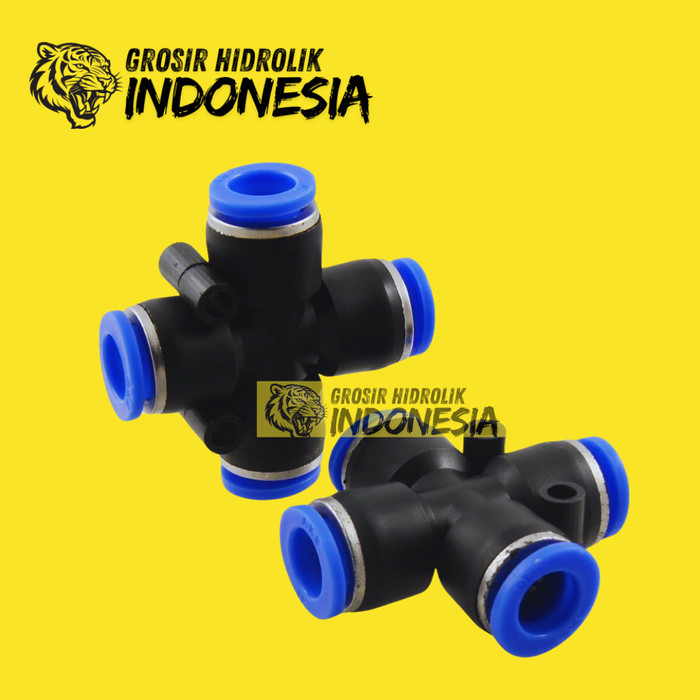 Jual MPZA 12 FITTING CROSS TEE / FITTING PNEUMATIC 4 CABANG UKURAN SAMA SLIP LOCK SELANG 12MM ...
