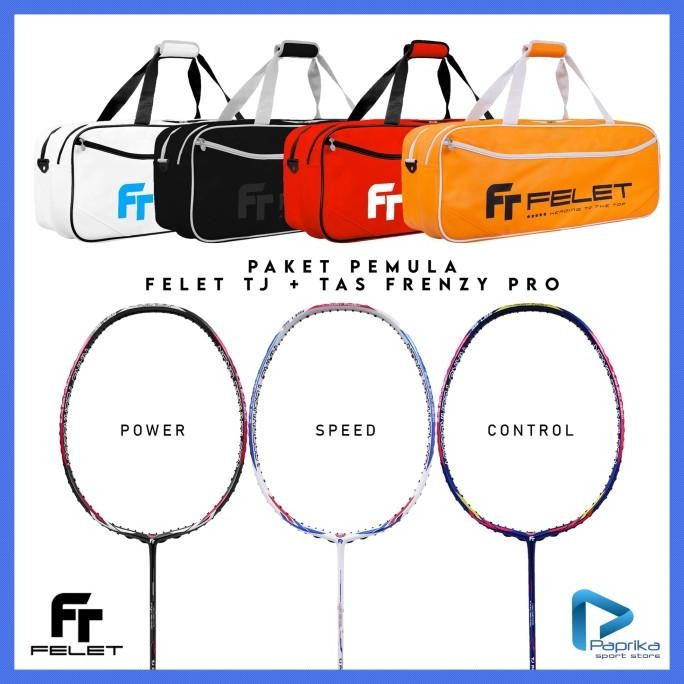 Jual Paket Badminton Felet Raket TJ Power/Speed/Control + Tas Trenzy ...