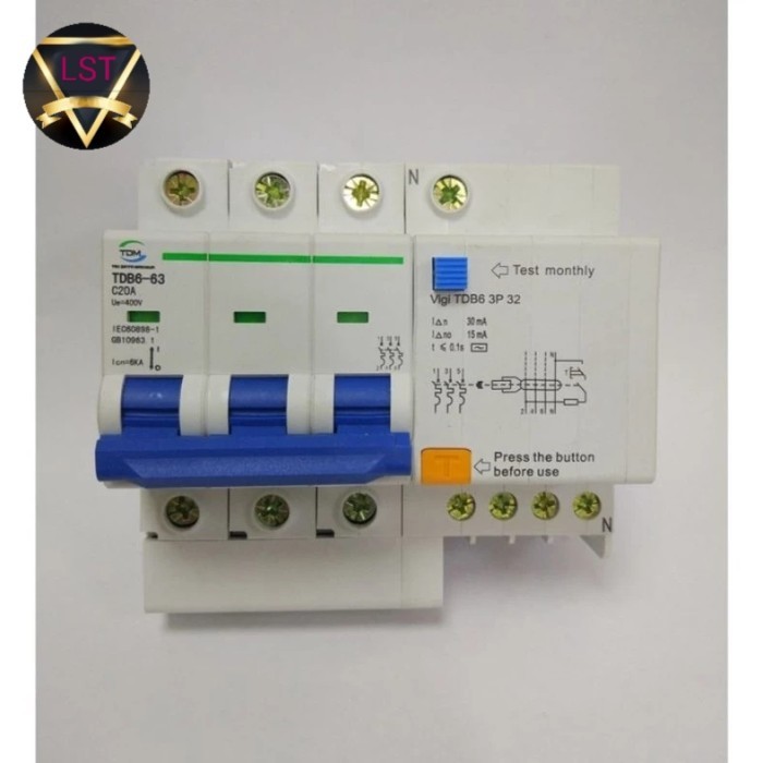 Jual Rcbo (Elcb+Mcb) 3 Phase 3P+N | Shopee Indonesia