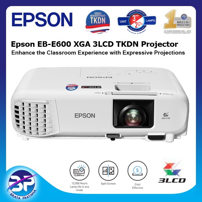 Jual Epson EB-E600 XGA 3LCD TKDN Certified Projector | Shopee Indonesia