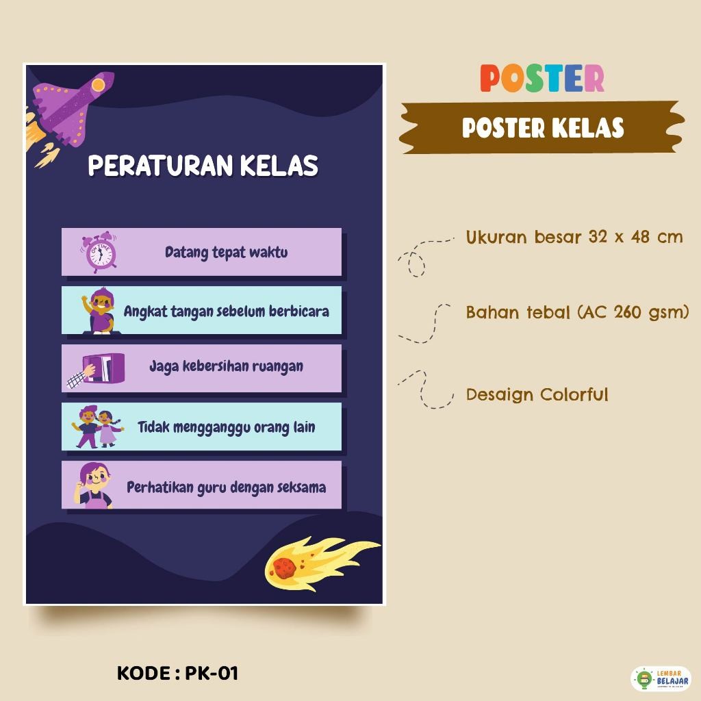 Jual Adaajaa Poster Aturan Kelas - Poster Dinding Kelas EJ252LIMITED ...