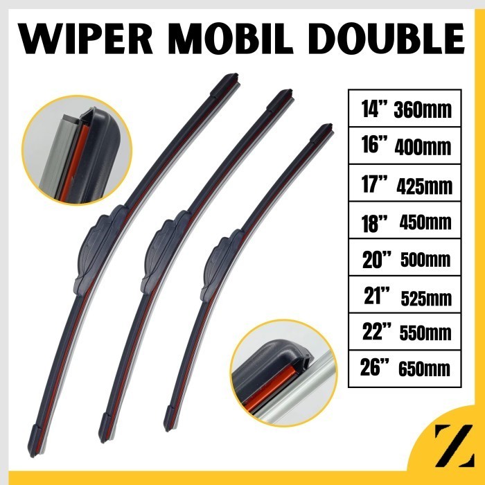 Jual WIPER DUAL DOUBLE BLADE FRAMELESS MOBIL TRUK KARET WIPER BANANA PISANG | Shopee Indonesia