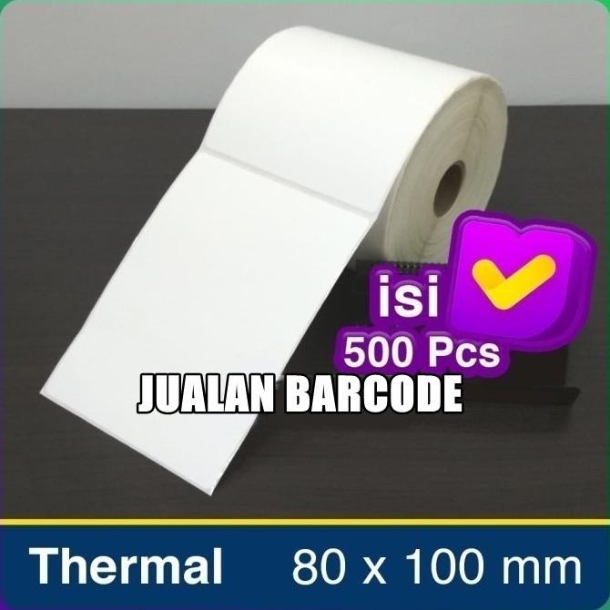 Jual Termurah Label Bare 80 x 100 Kertas Sticker Thermal 80x100 mm ( 500 pcs ) | Shopee Indonesia