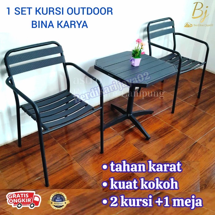 Jual 1 Set Kursi Outdoor Bina Karya ( Kursi Star B + Meja Garden ...