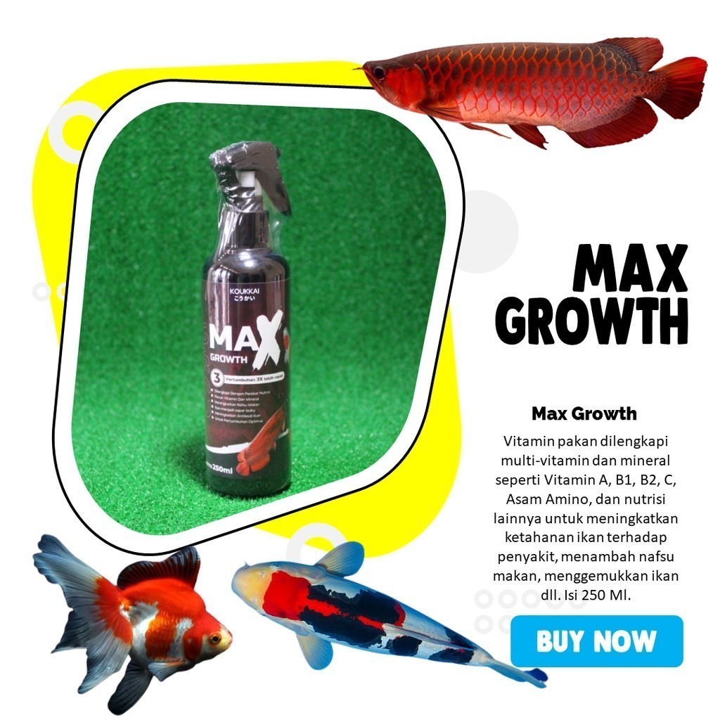 Jual Vitamin Pakan Ikan Pertumbuhan 3x Lebih Cepat Koukkai Max- Growth ...