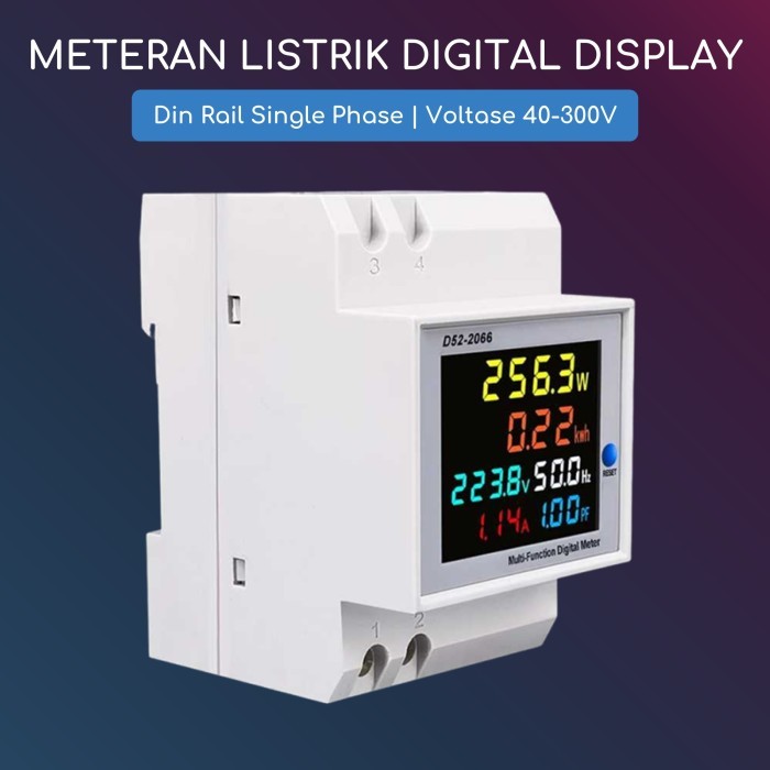 Jual Dijamin Ok3!!- Kwh Watt Meter Din Rail Single Phase Meteran Listrik Digital Display ...
