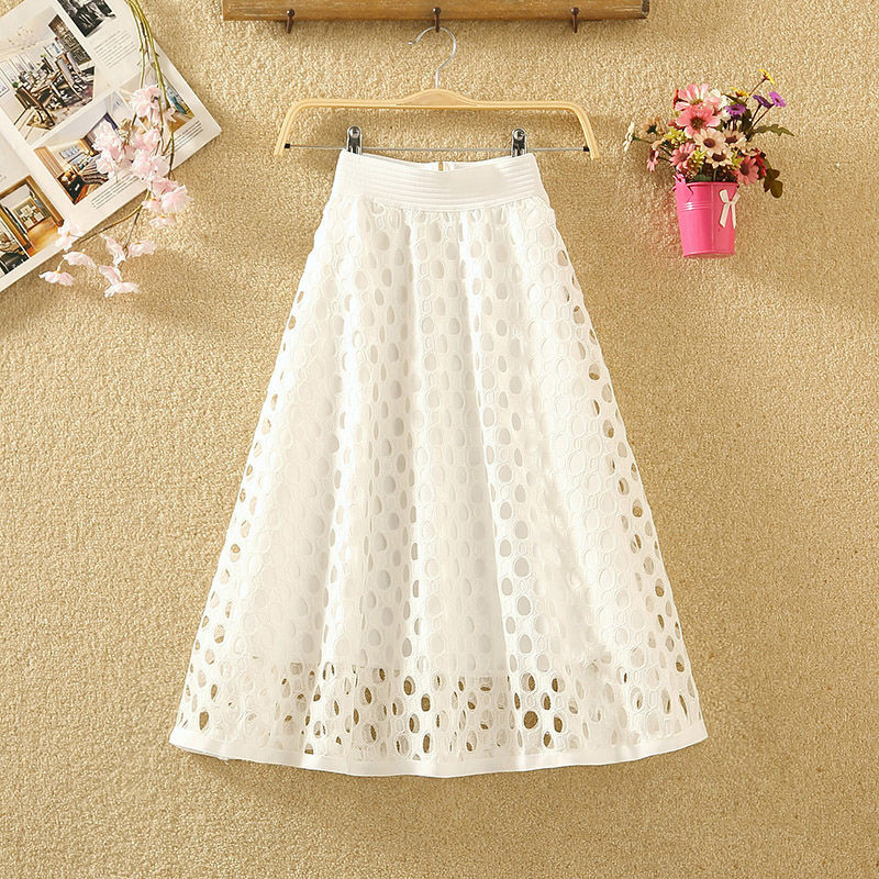 Jual Rok Midi Renda Berlubang Lingkaran | Shopee Indonesia