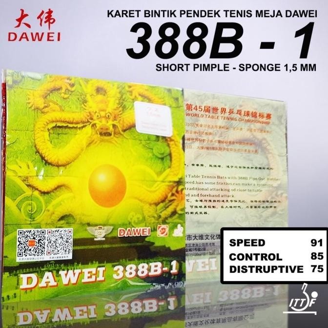 Jual Tersedia Karet Bet Bat Rubber Tenis Meja Pingpong Dawei 388B-1 Bintik Serang | Shopee Indonesia