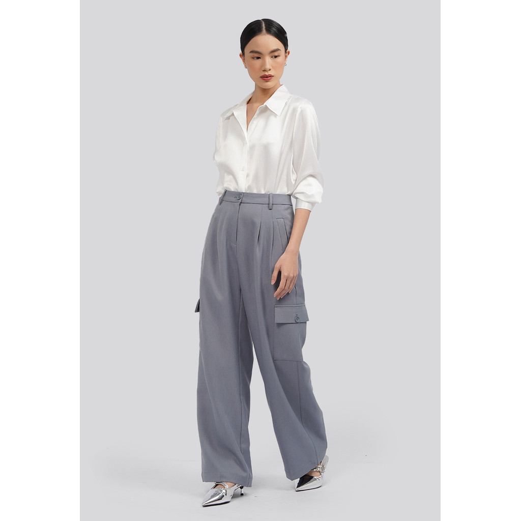 Jual Executive Tailored Cargo Pants Dark Grey | Shopee Indonesia