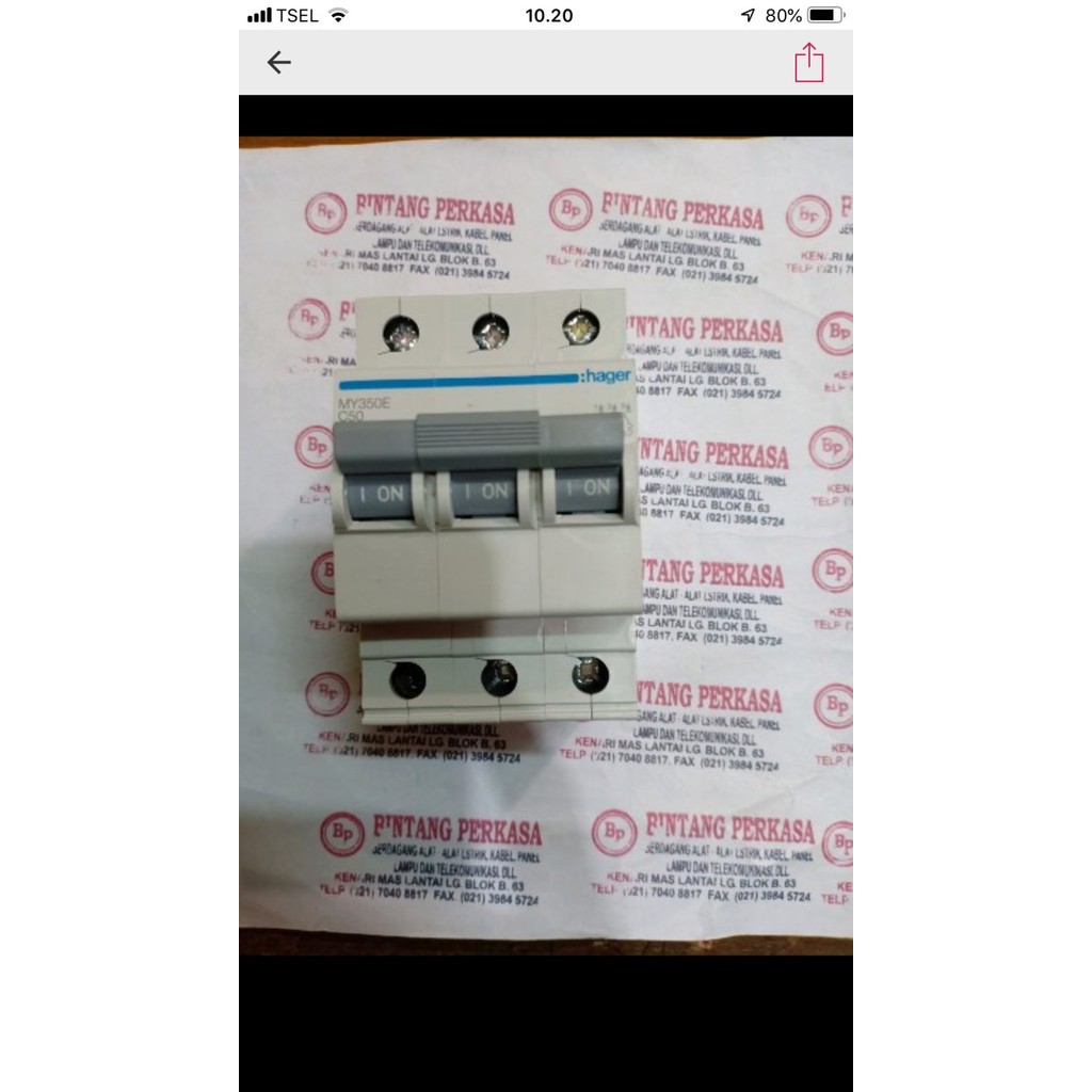 Jual Mcb 50A Dan 63A 3 Phase Tipe My Merk Hager | Shopee Indonesia