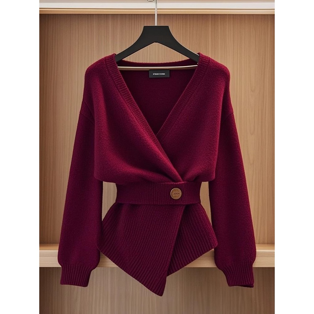 Jual Sweater Niche High-End Super Nice Korean Style Ankela Red Sweater ...