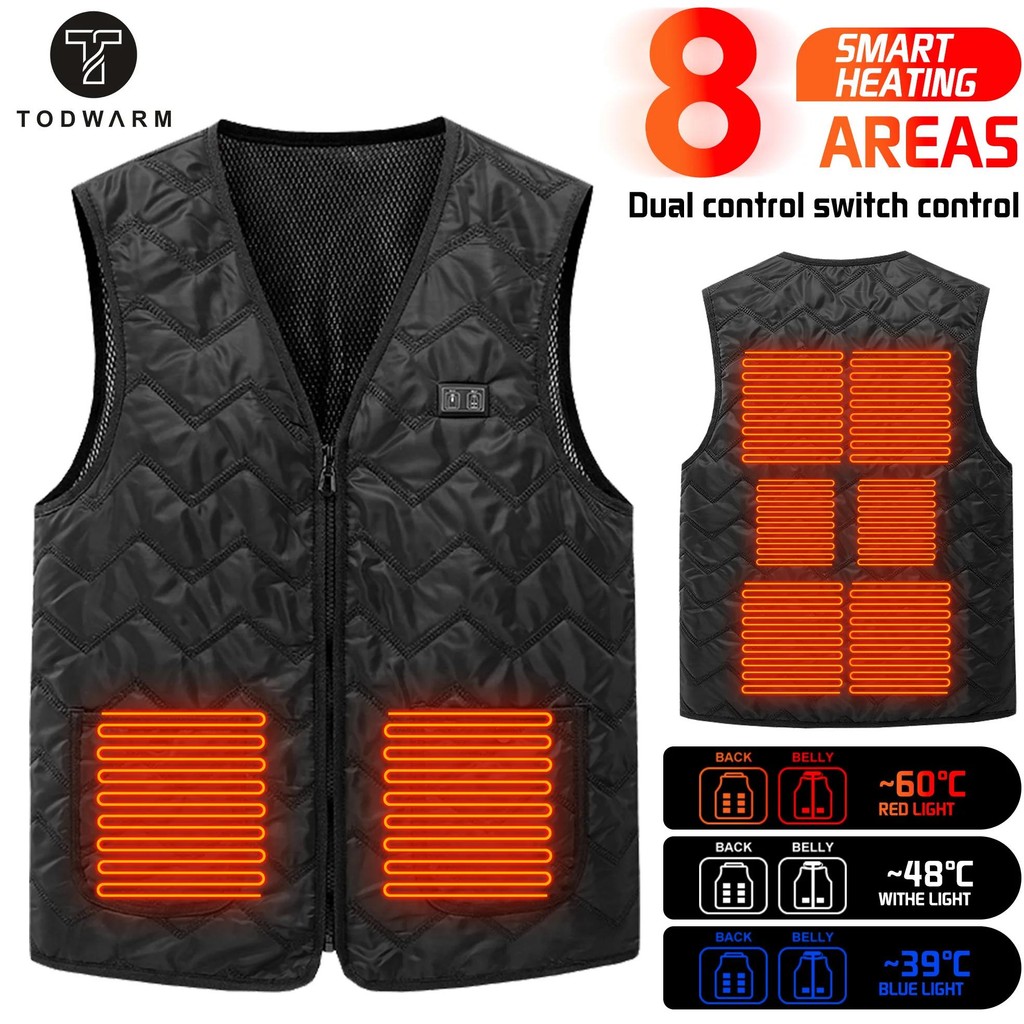 Jual todwarm heated vest men usb rechargeable electric self heating ...