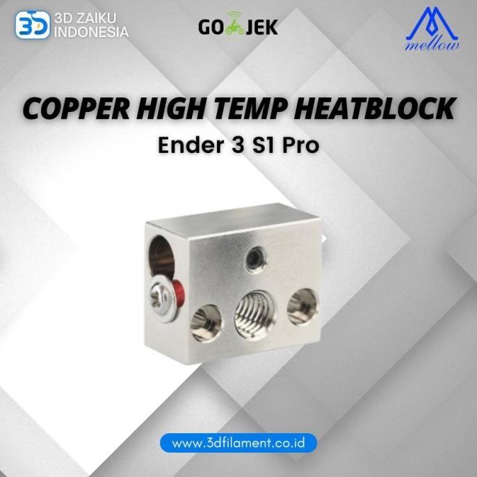 Jual ] Creality Ender 3 S1 Pro Copper High Temp Heatblock Heater Block ...
