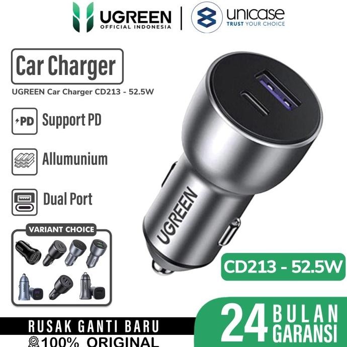 Jual Car Charger Port USB A/Type C UGREEN 52.5W/40W/30W PD QC Fast Charging | Shopee Indonesia
