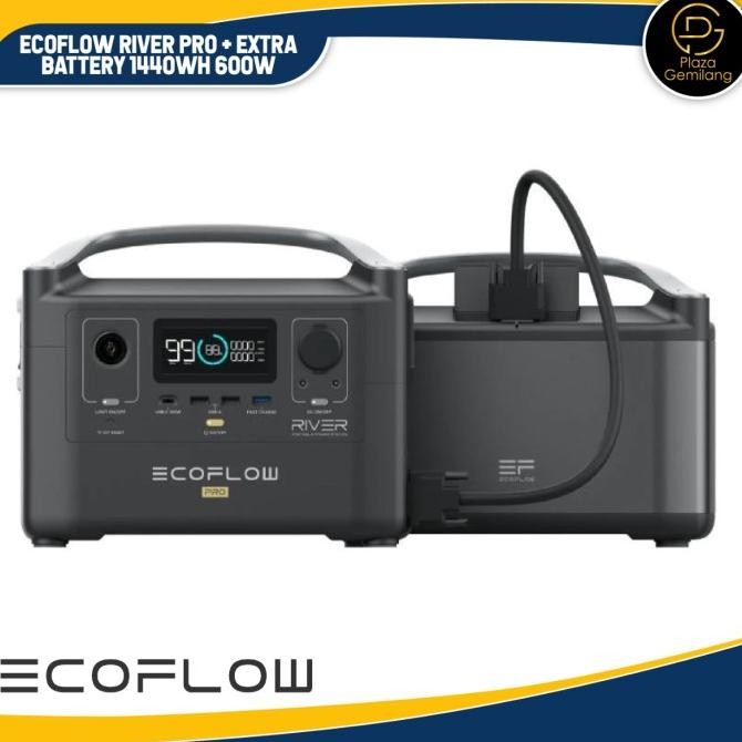 Jual ECOFLOW RIVER PRO + EXTRA BATTERY 1440WH 600W POWER STATION ...