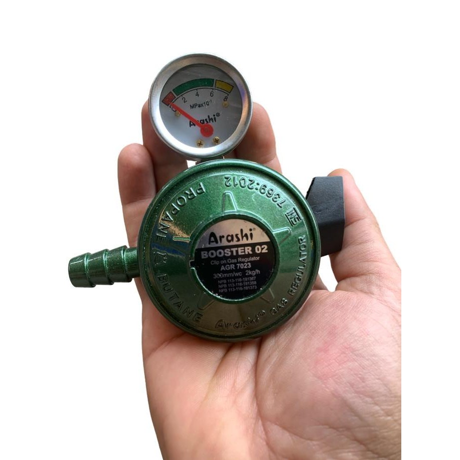 Jual Gas LPG Regulator dengan Pressure Gauge Arashi Booster 02 AGR 7023 ...