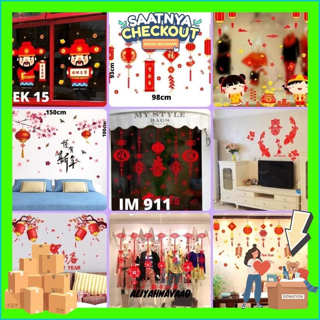 Jual Lucky Cat - Stiker Imlek / Wallsticker Imlek / Hiasan Imlek / Hiasan Cny / Stiker Cny ...