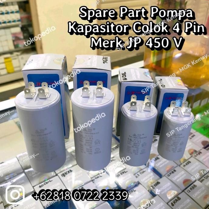 Jual Promo SPARE PART POMPA / KAPASITOR POMPA / COLOK 4 PIN 40uf 450v ...