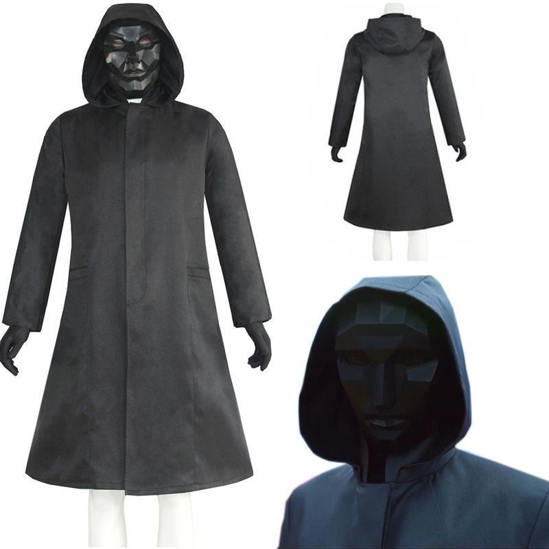 Jual 【COD Siap】Kostum Pria Front Man Squid Game Boss Jas Jaket Hitam ...