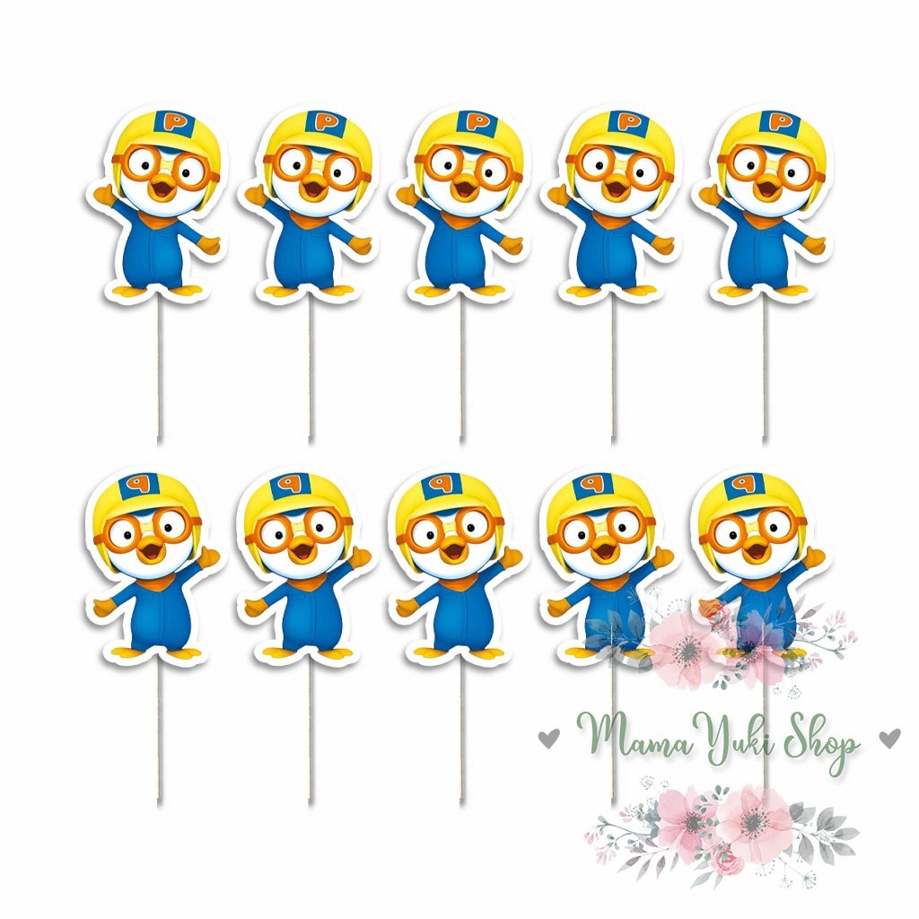 Jual Topper Cake Cupcake Pudding PORORO CUPCAKE KARTUN PINGUIN BIRU ...