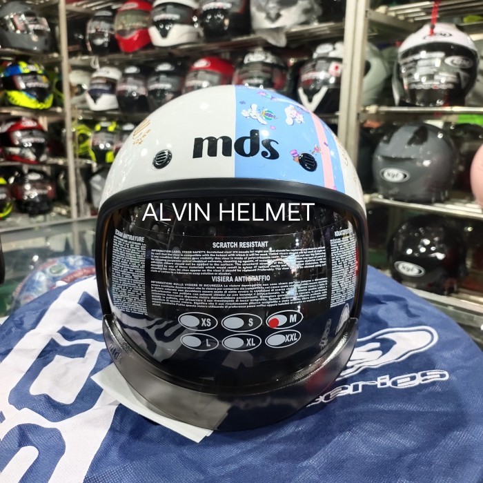 Jual Helm Retro MDS Magnum Motif Sanrio Cinnamorol #3 White / MDS ...