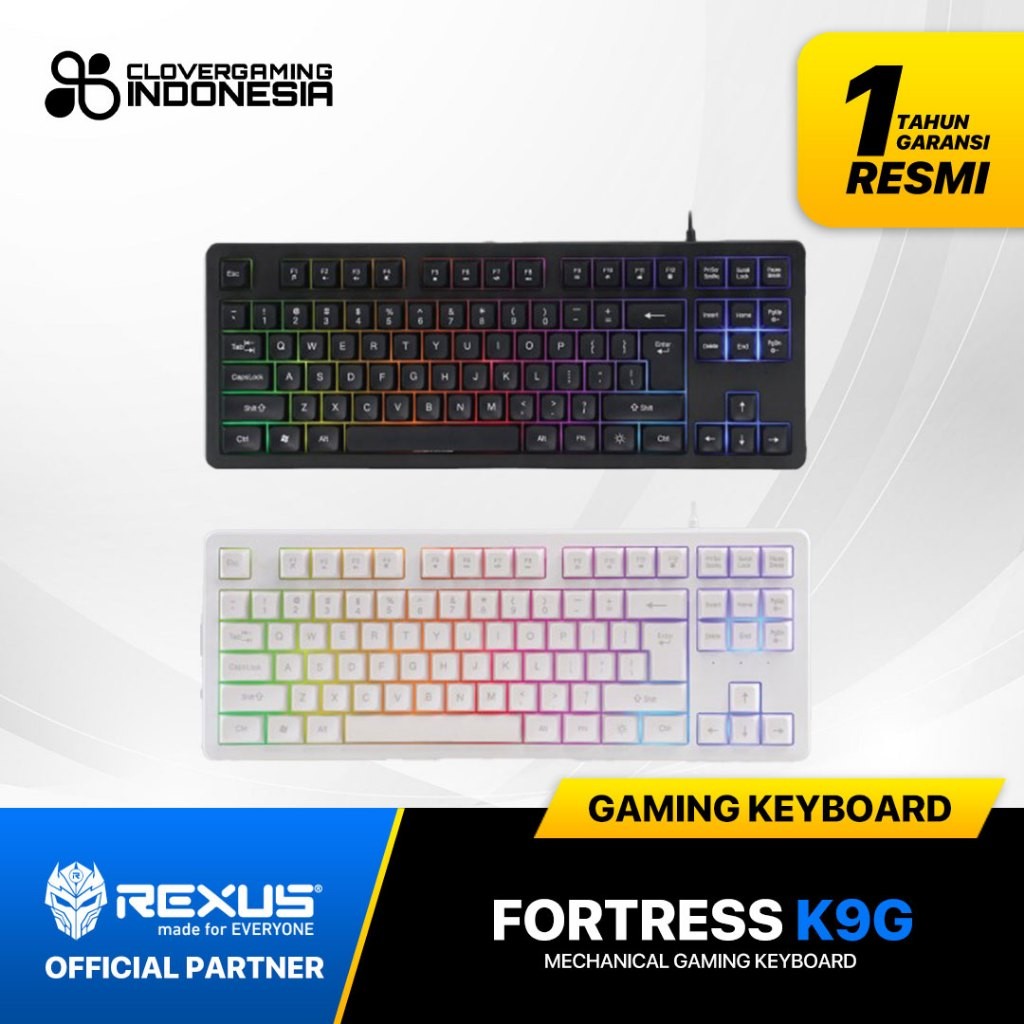 Jual PROMO Rexus Fortress K9G / K9-G Wired Keyboard Membrane Rainbow ...