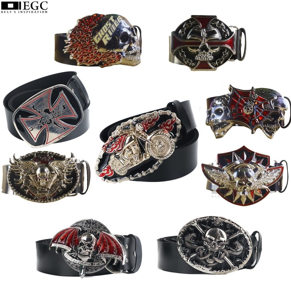 Jual tyu IKAT PINGGANG PRIA KULIT KEPALA BESI MOTIF TENGKORAK / KEPALA ...
